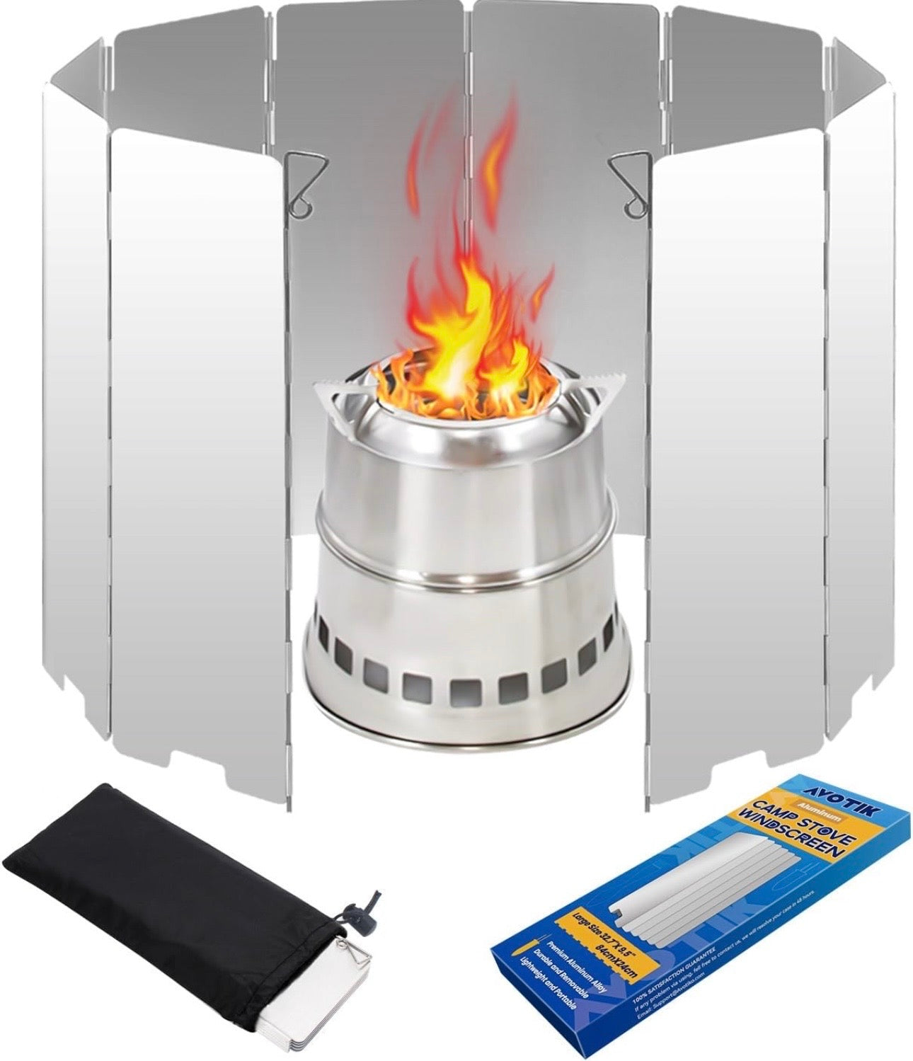 Foldable Metal Wind & Heat Shield – Heavy-Duty Steel Panels – Camping ...